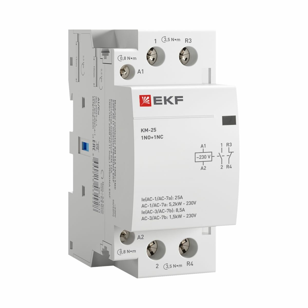 Контактор модульный КМ 25А NО+NC/ 2 модуля)/ EKF