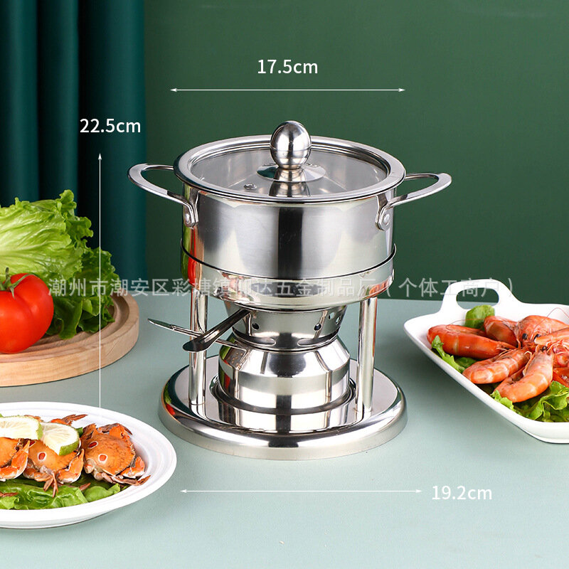 Алкогольная плита для хот-пота 304 нержавеющая сталь, маленькая алкогольная плита для ресторана, одиночная кастрюля, алкогольная кастрюля, плита для хот-пота