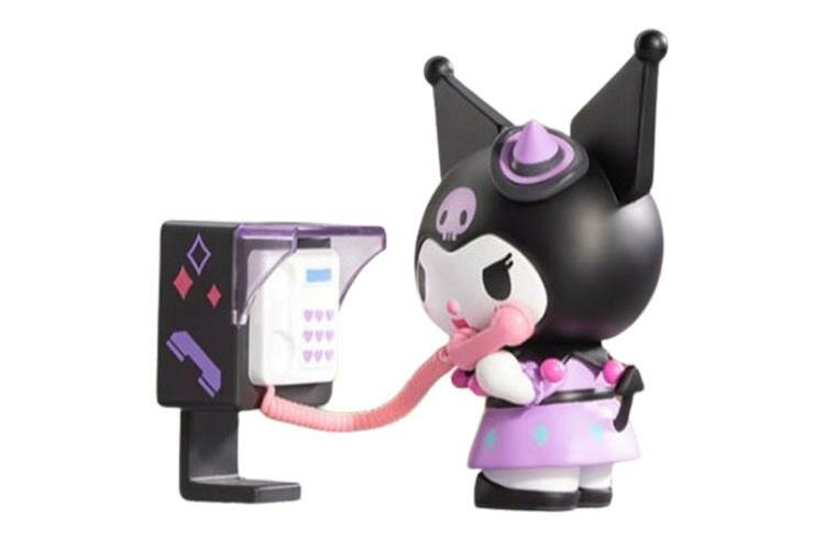 Коллекционные фигурки унисекс POP MART Sanrio/Kuromi Sweetheart, Confirmed-Telephone Booths Kuromi (Open)