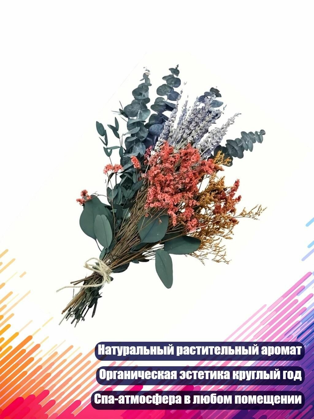 Сушеные листья эвкалипта и стебли лаванды для декора