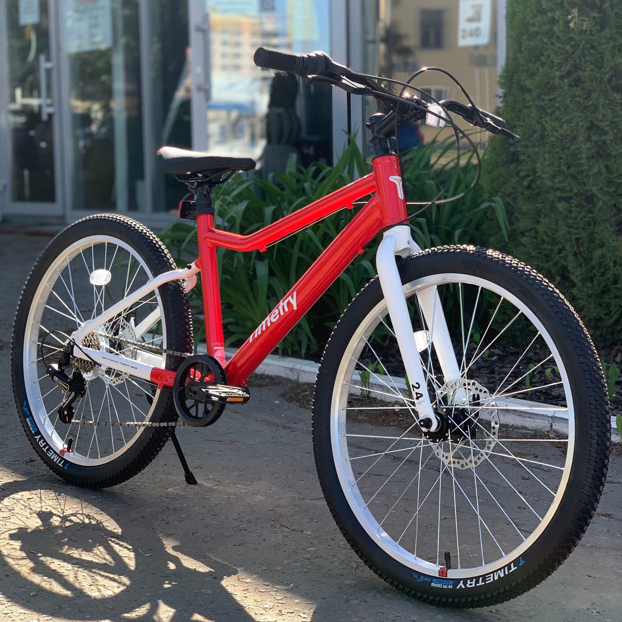 Горный велосипед BREND TIMETRY ORIGINAL TT237, диаметр колес 27,5", 7 скоростей, рама алюминий, цвет красный