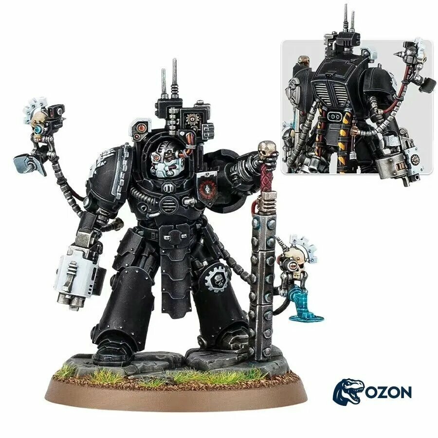 Фигура Технодесантника Каанока Вара Железных Рук (Смола, Литье) / Iron Hands Caanok Var Techmarine (Resin, Cast)