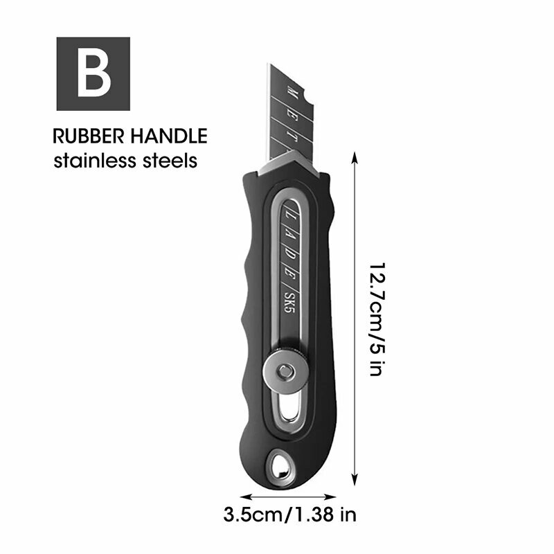 Нож канцелярский с резиновой ручкой Utility knife B