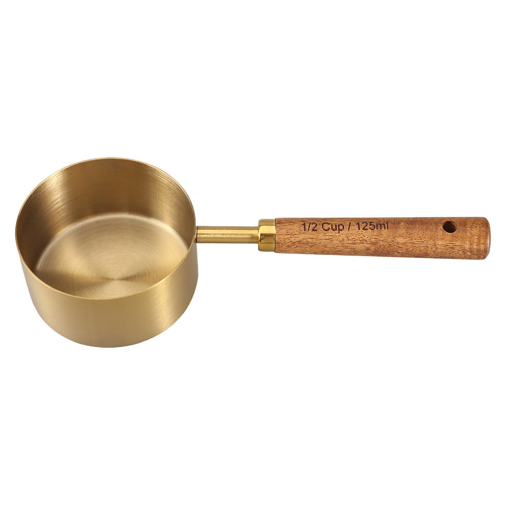 В наличии набор мерных чашек из нержавеющей стали, 8 предметов: мерная чашка, мерная ложка, титановая мерная чашка, мерная ложка с деревянной ручкой, прямые поставки от производителя