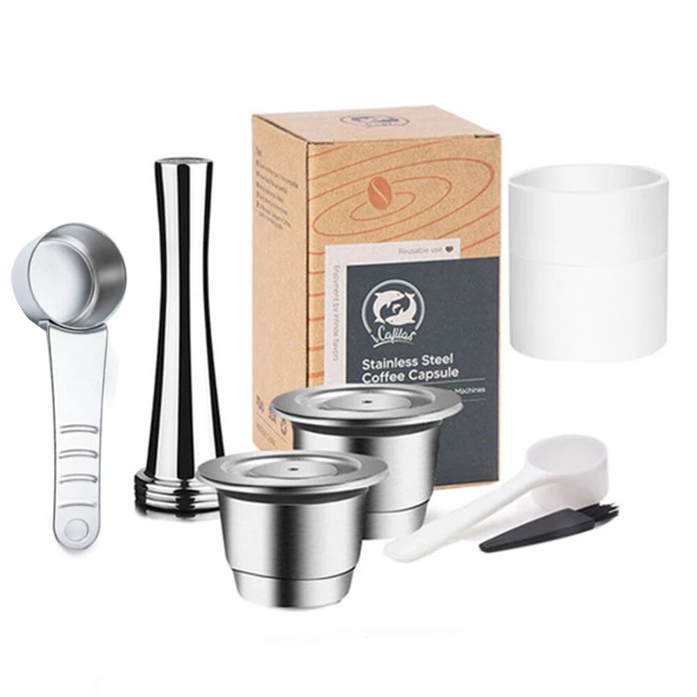 Многоразовые капсулы ICAFILAS для Nespresso, нержавеющая сталь, 2pc-ti-ss-tfq