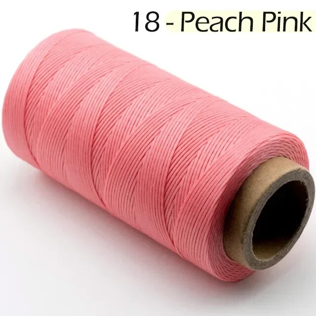 Вощеная нить для кожи 1,2 мм 300D, Розовый, 18 Peach Pink, 135M