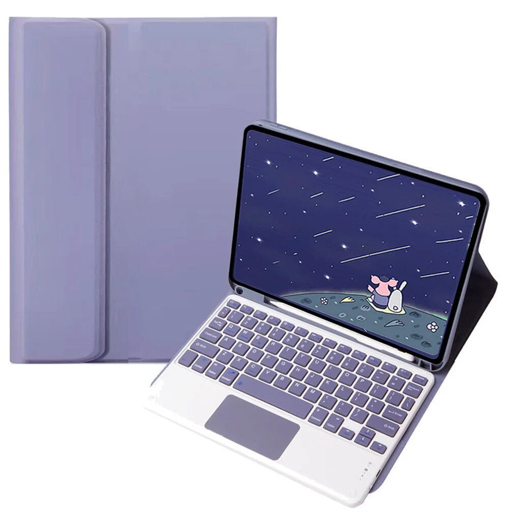 Кожаный чехол с Bluetooth-клавиатурой qukam для Samsung Galaxy Tab A9 Plus Korean keyboard, Set 2