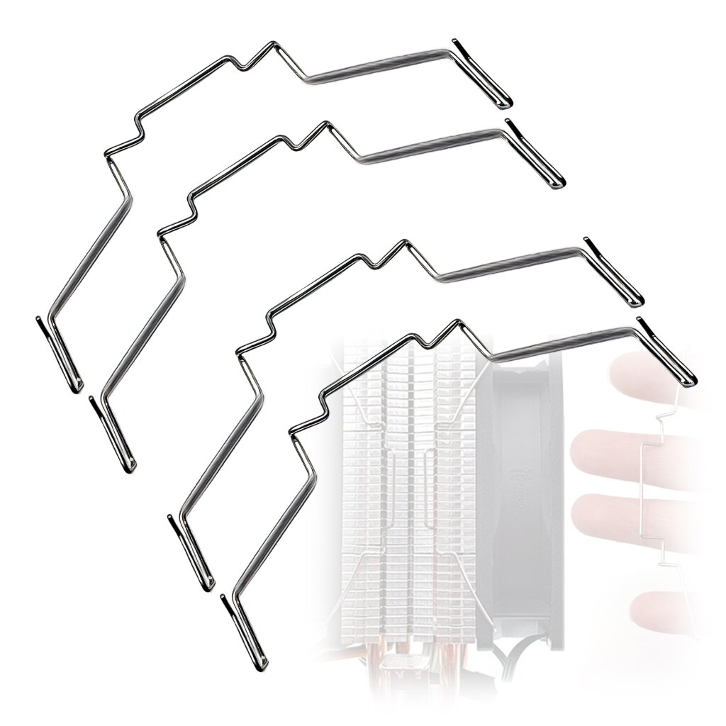 2 пары пряжек вентилятора радиатора процессора внутренняя пряжка + внешняя пряжка-подходит для 9-сантиметрового вентилятора