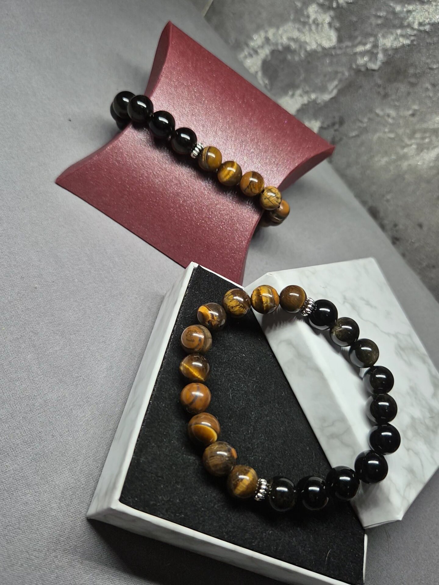 Славянский оберег, плетеный браслет, обсидиан, тигровый глаз