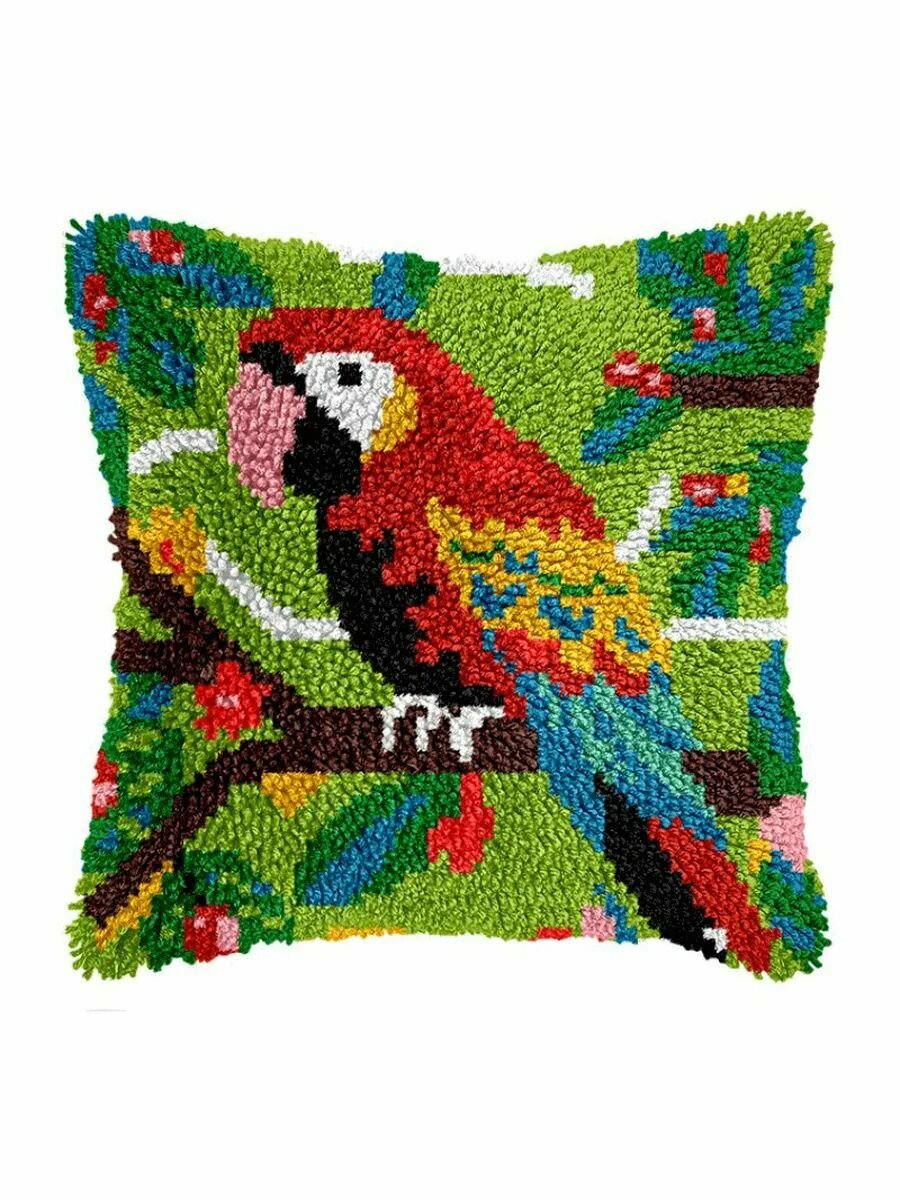 Набор для вышивания в ковровой технике Попугай (43 х 43 см) / Shuoshi Craft BX66