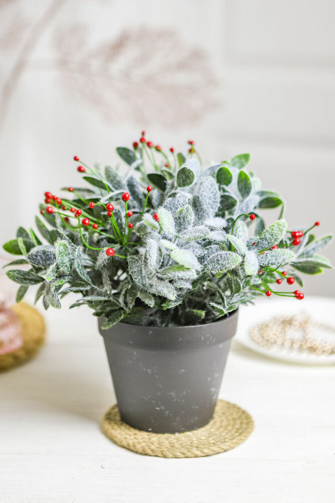 Искусственное растение в горшке летние заморозки, 25 см, Саммер Деко (Summer Deco) 5010044