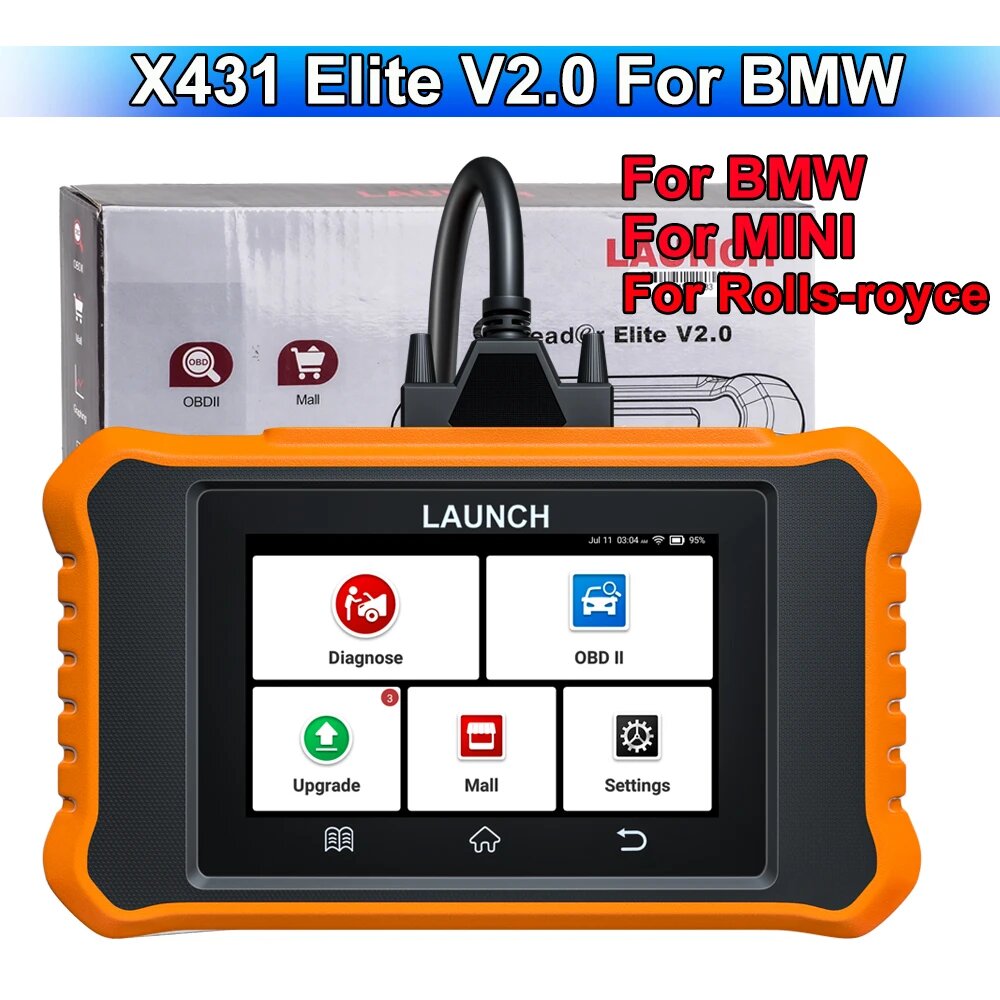 LAUNCH Creader Elite V2.0 для сканера BMW OBD2, инструмента двунаправленного сканирования For BMW