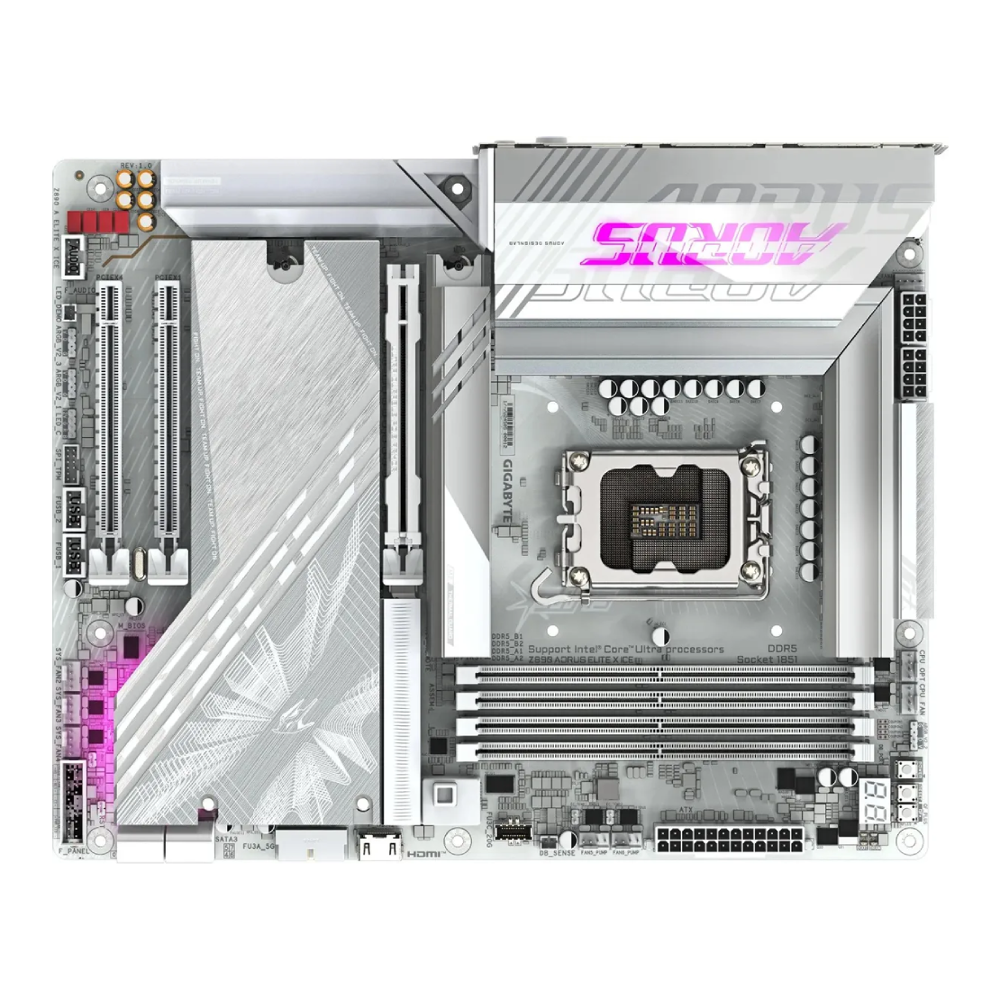 Материнская плата GIGABYTE Z890 AORUS ELITE X ICE 1.1, ATX, LGA 1851, 4хDIMM DDR5, 256 ГБ, PCI Express 5.0, белый