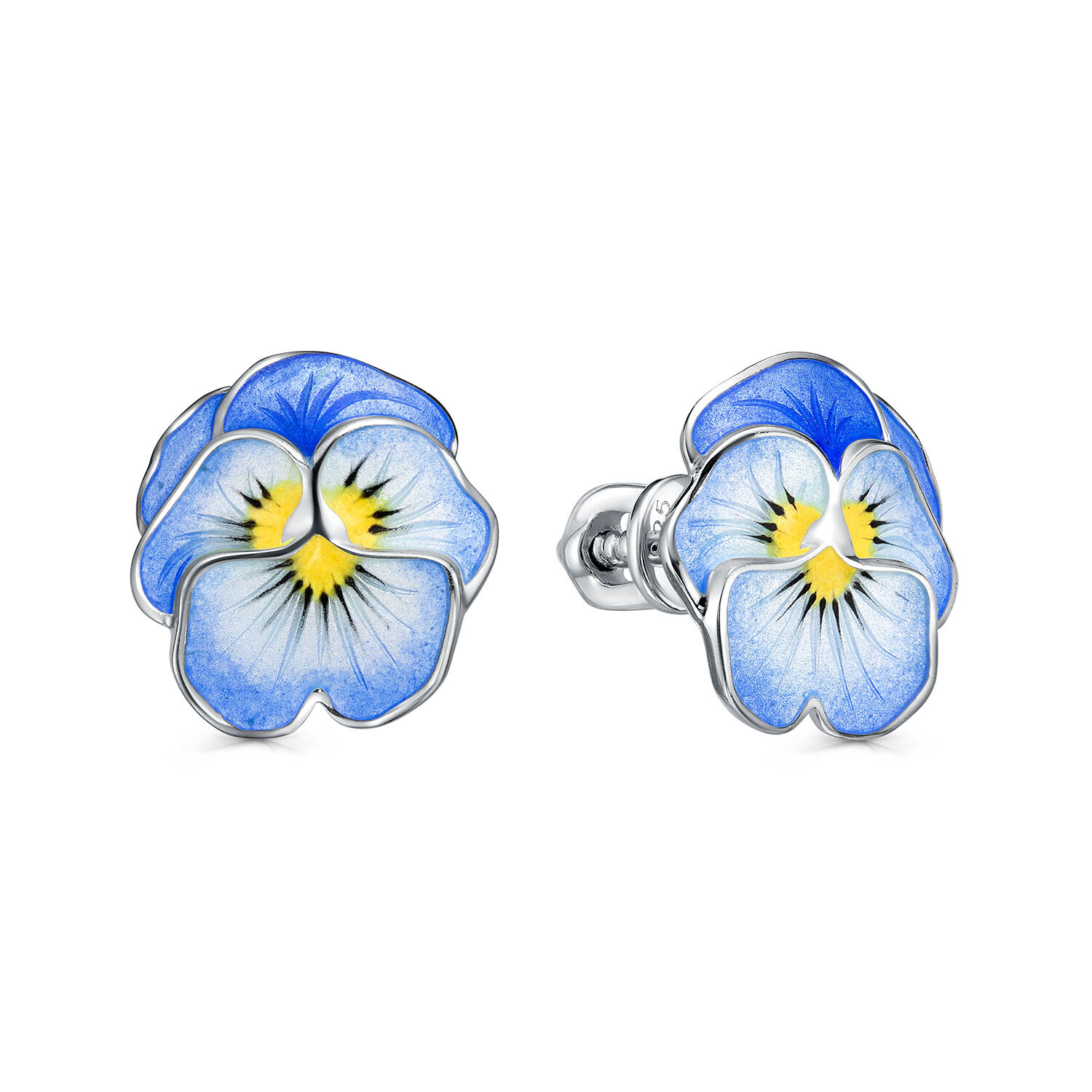 Серьги пусеты, серебро, 925 проба, родирование