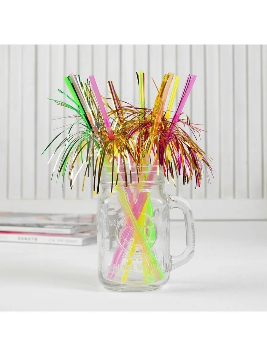 Цветные декоративные трубочки для напитков, 12 шт.