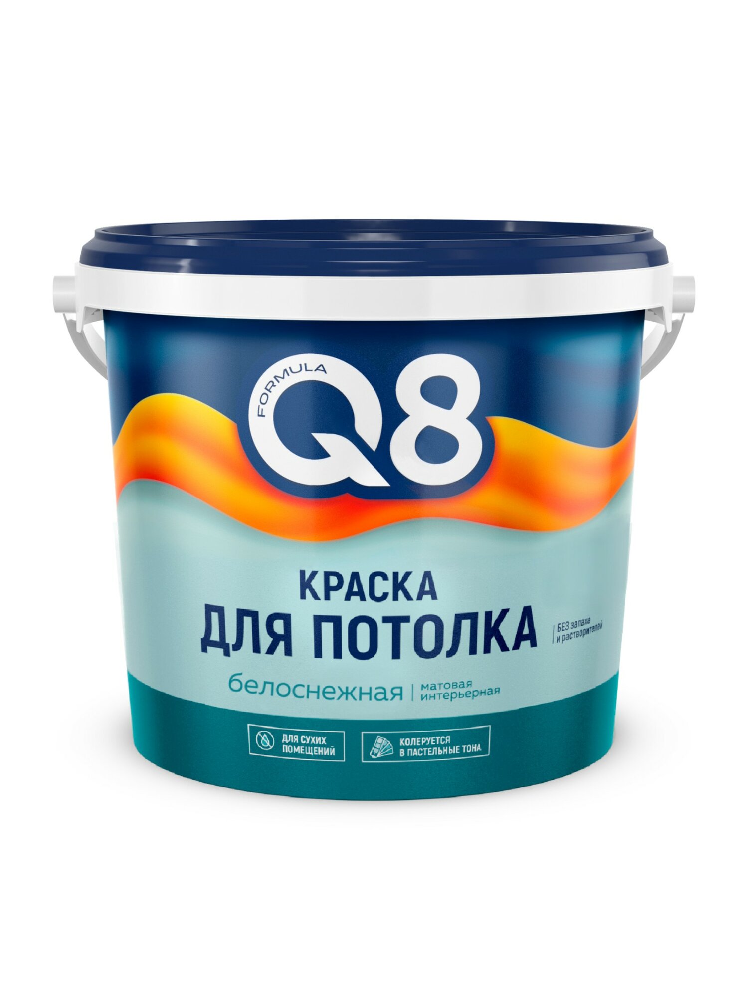 Краска воднодисперсионная, Formula Q8, акриловая, для потолков, матовая, белая, 6.5 кг