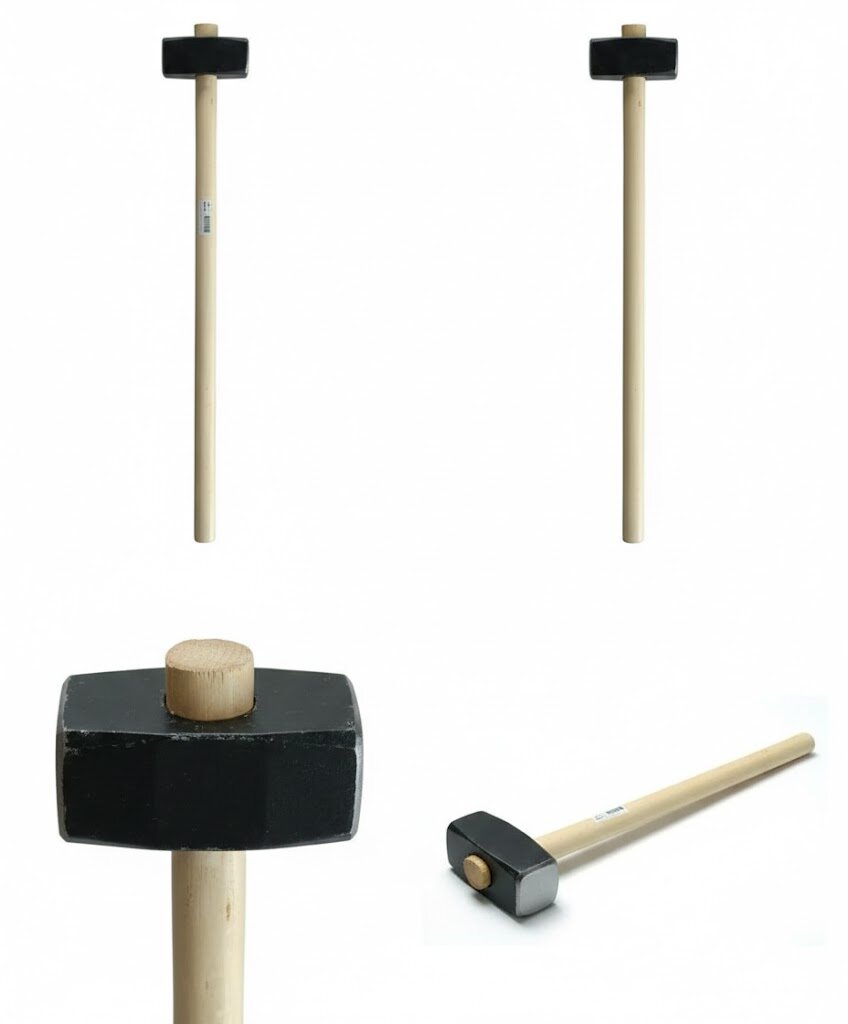 Кувалда с деревянной рукояткой "Техпром" КДР 4.0, вес 4.5 кг, квадратная