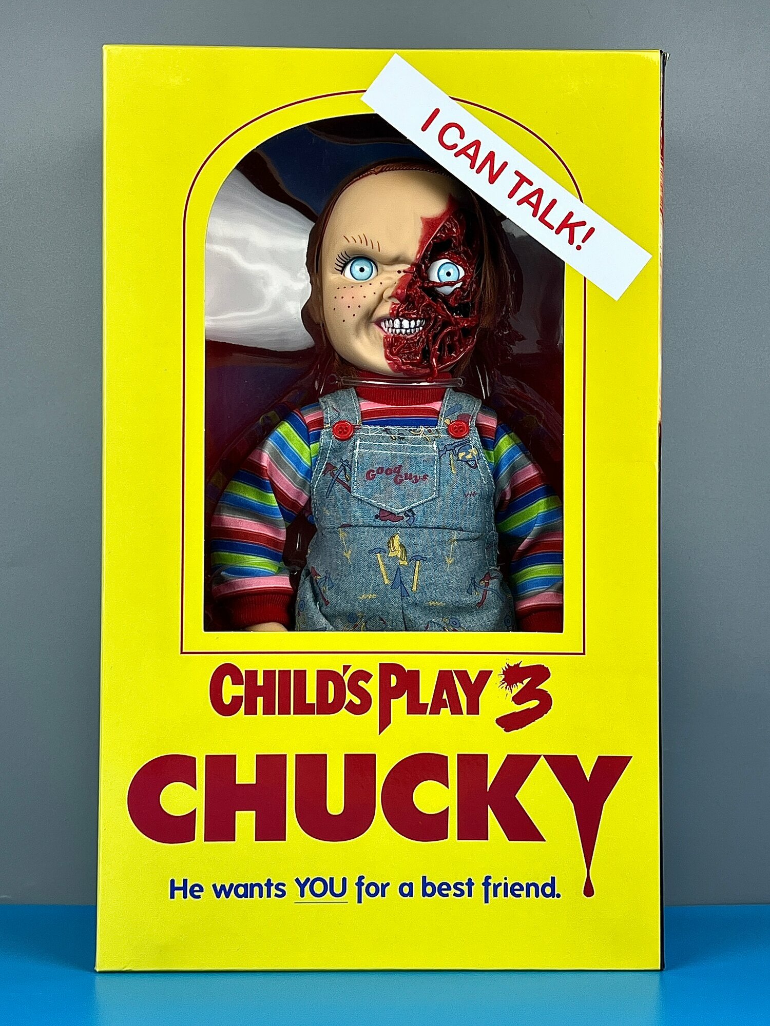 Фигурка Chucky, Pizza Face, Child's Play 3 / Mezco Toyz, Mega Scale, MDS / Кукла Чаки, Детские игры 3, Говорящая, 36 см.