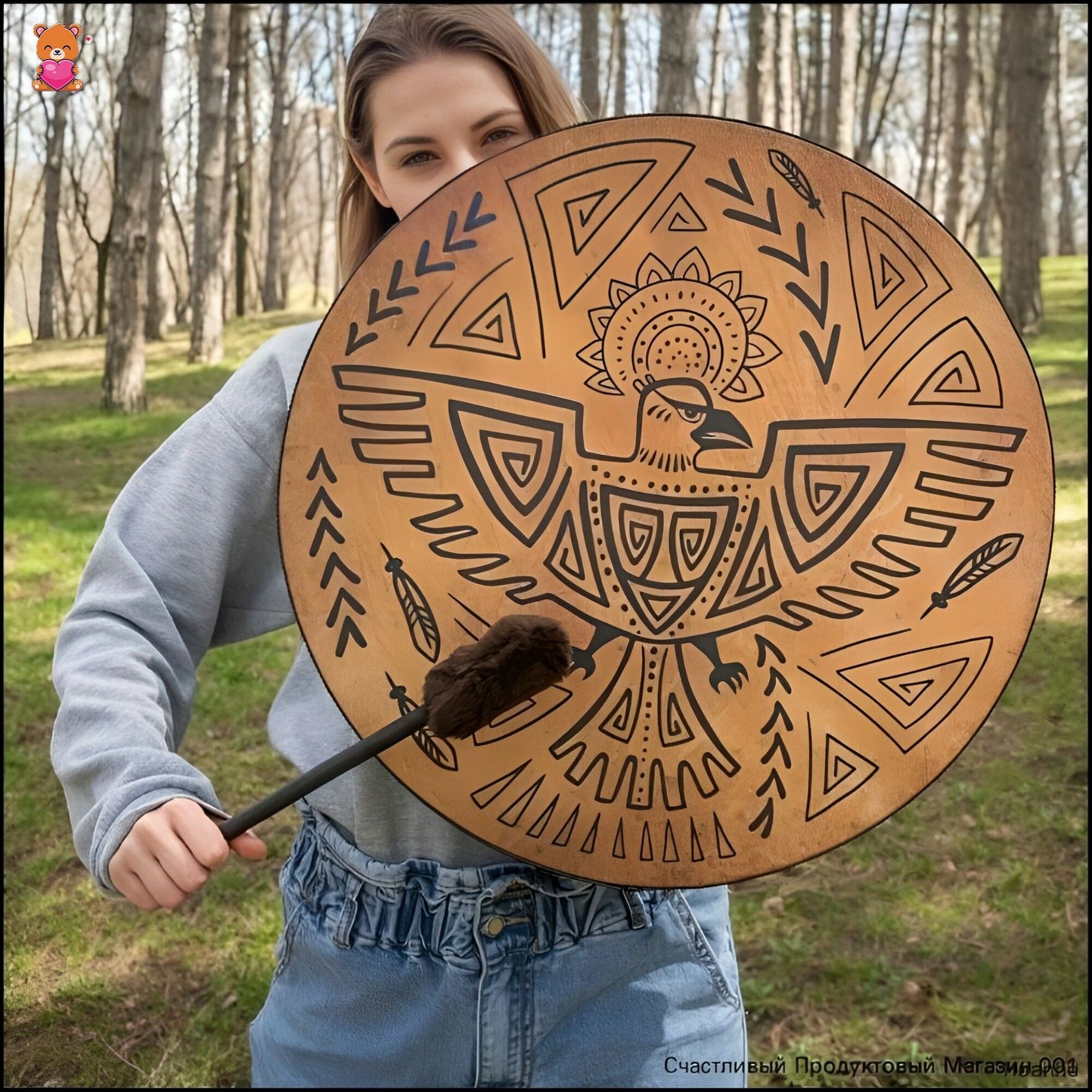 Эксклюзивный шаманский бубен ручной работы