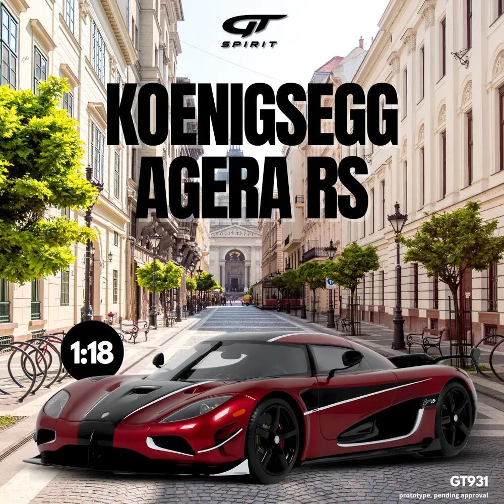 GT Spirit Модель автомобиля Koenigsegg Agera RS, масштаб 1:18, коллекционная модель (Koenigsegg Agera RS)