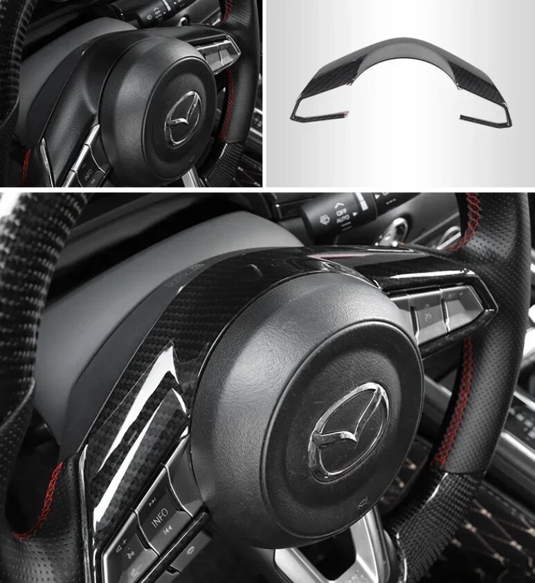Для Mazda CX-5 CX5 2017-2021 интерьер из углеродного волокна ABS интерьер передний Steering LHD RHD