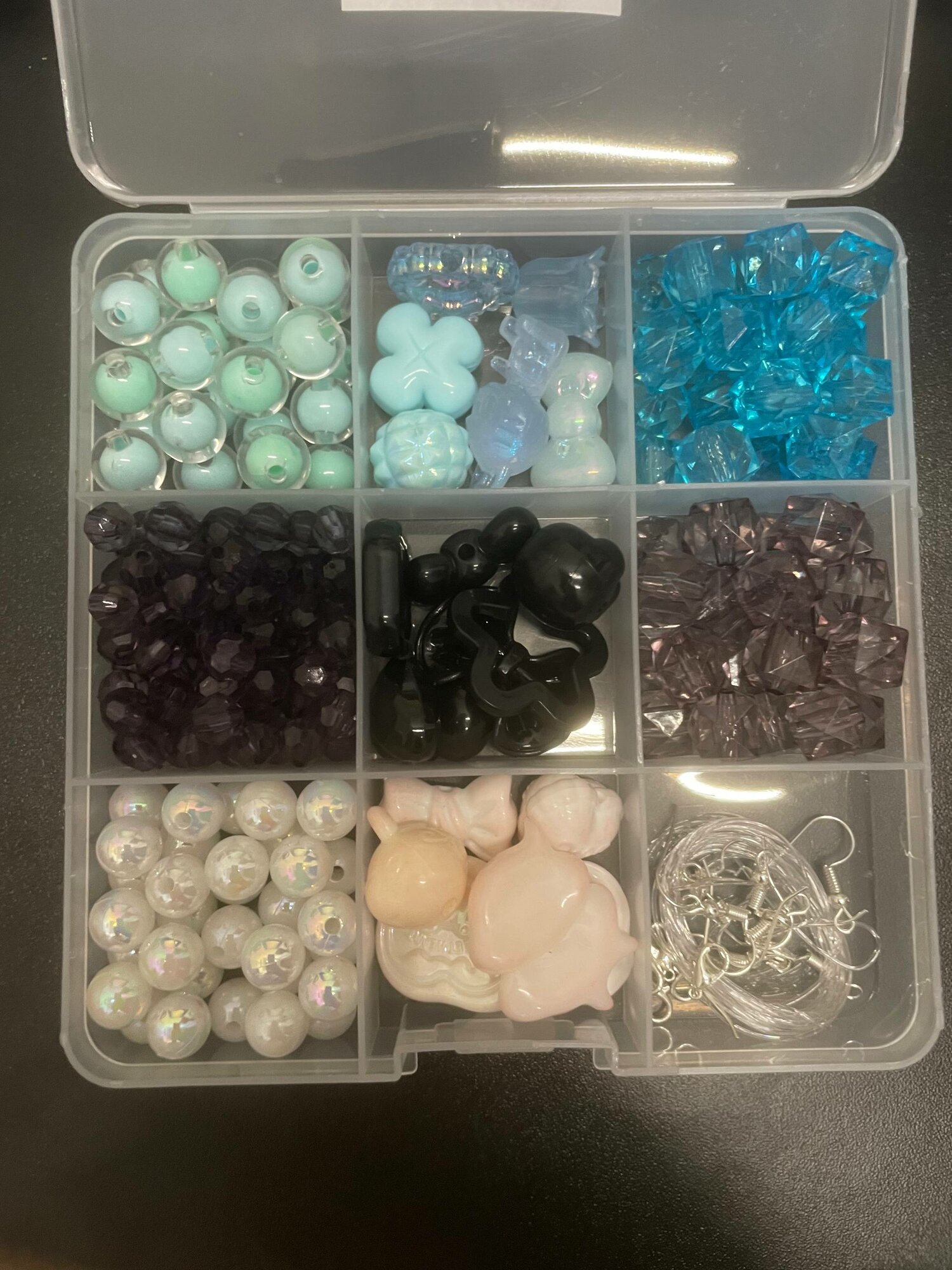 Набор бисера для рукоделия, пластик, разный размер, цвет и форма