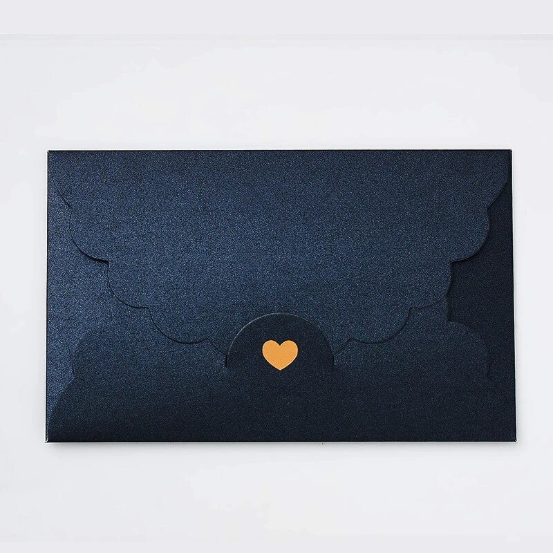 Переливающиеся конверты Samgubo сердечком 10 шт Черный, carbon black