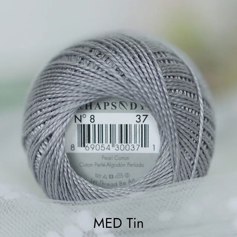 Хлопковые нитки Rhapsody размер 8 египетский жемчуг 2 шт Серый, 37 Med Tin