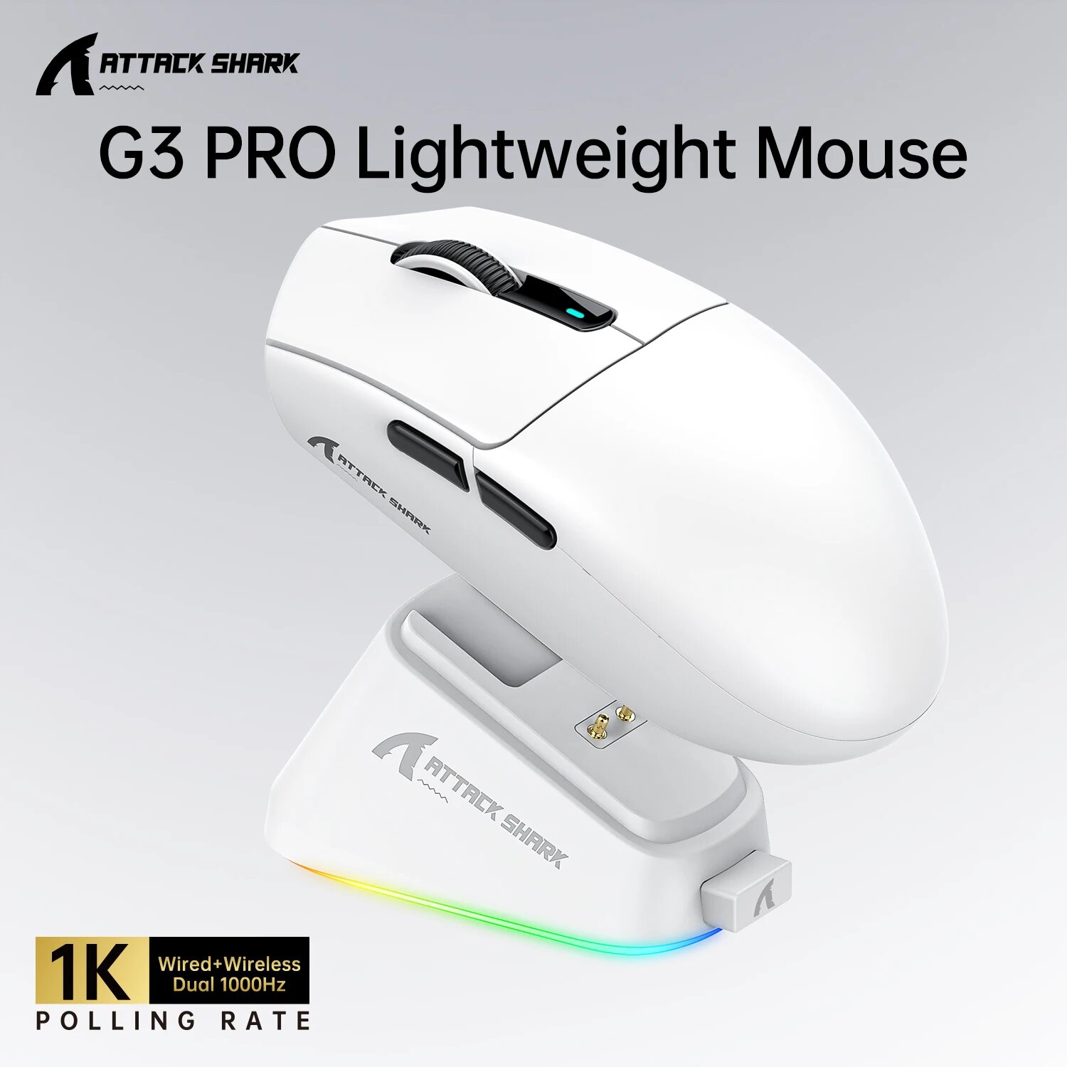 Игровая мышь Attack Shark G3 Pro White беспроводная