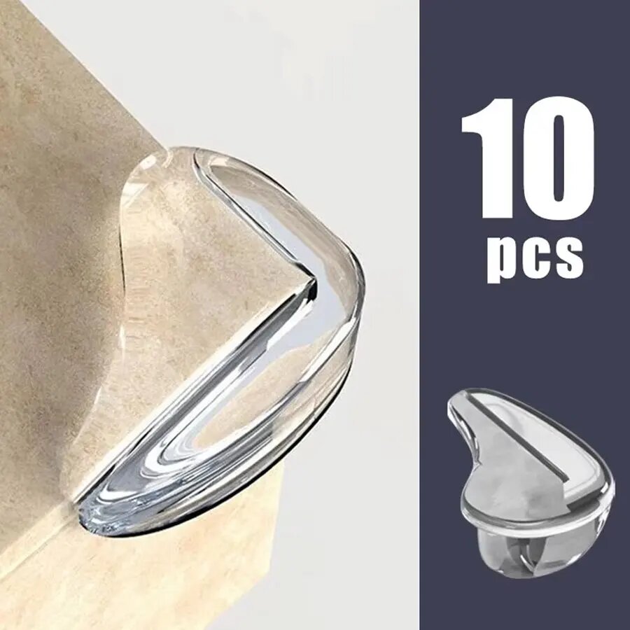 Детские защитные уголки ПВХ 4/10 шт. Серебряный, waterdrop-10pcs