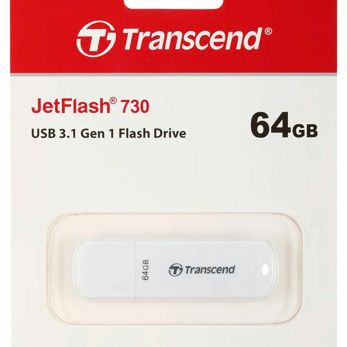 Флеш-память USB 64Gb Transcend JetFlash 730, USB 3.1, белый, TS64GJF730 (TS64GJF730)