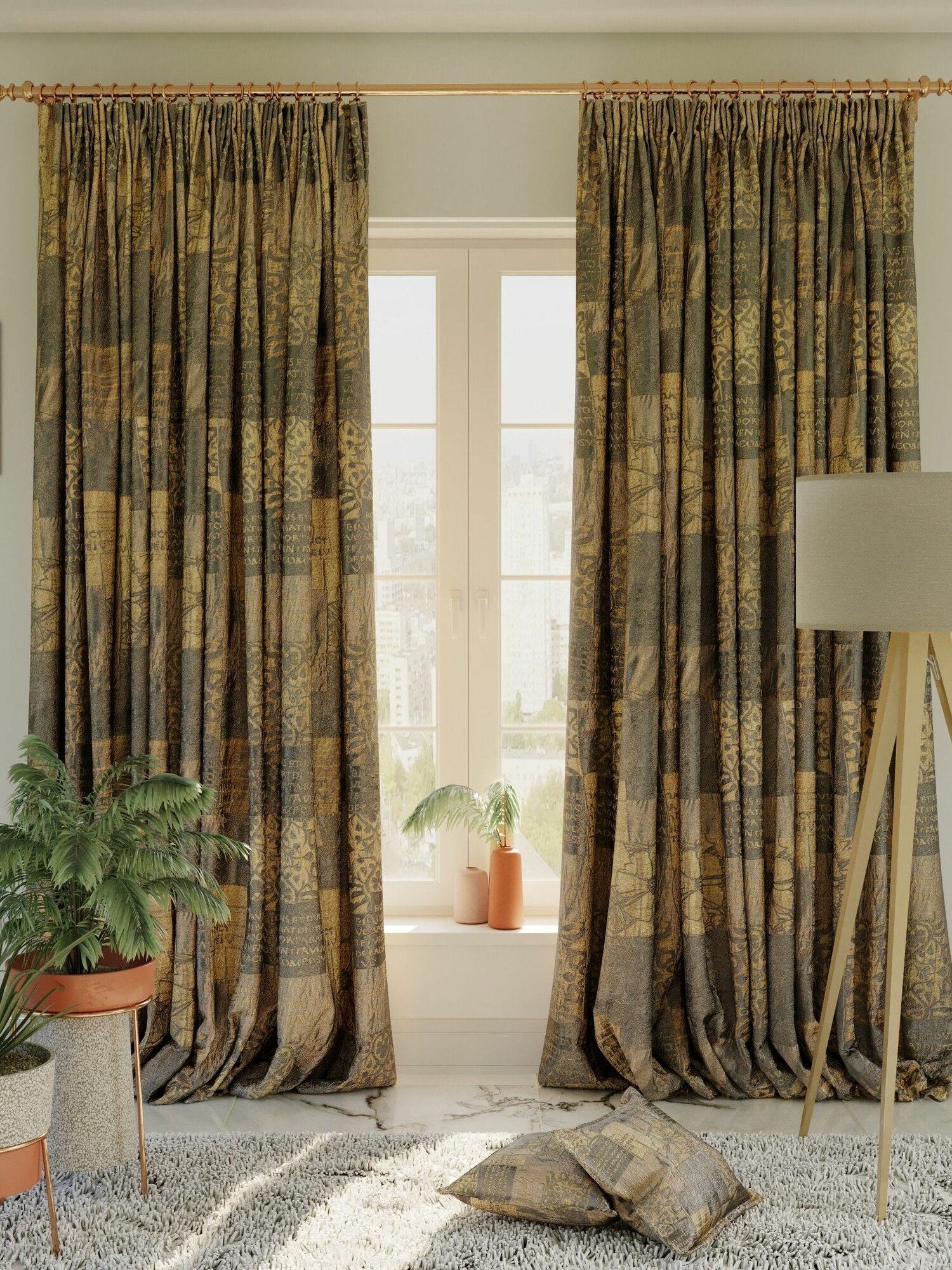 Шторы портьерные на отрез метражом от 1 метра, высота отреза 280 см