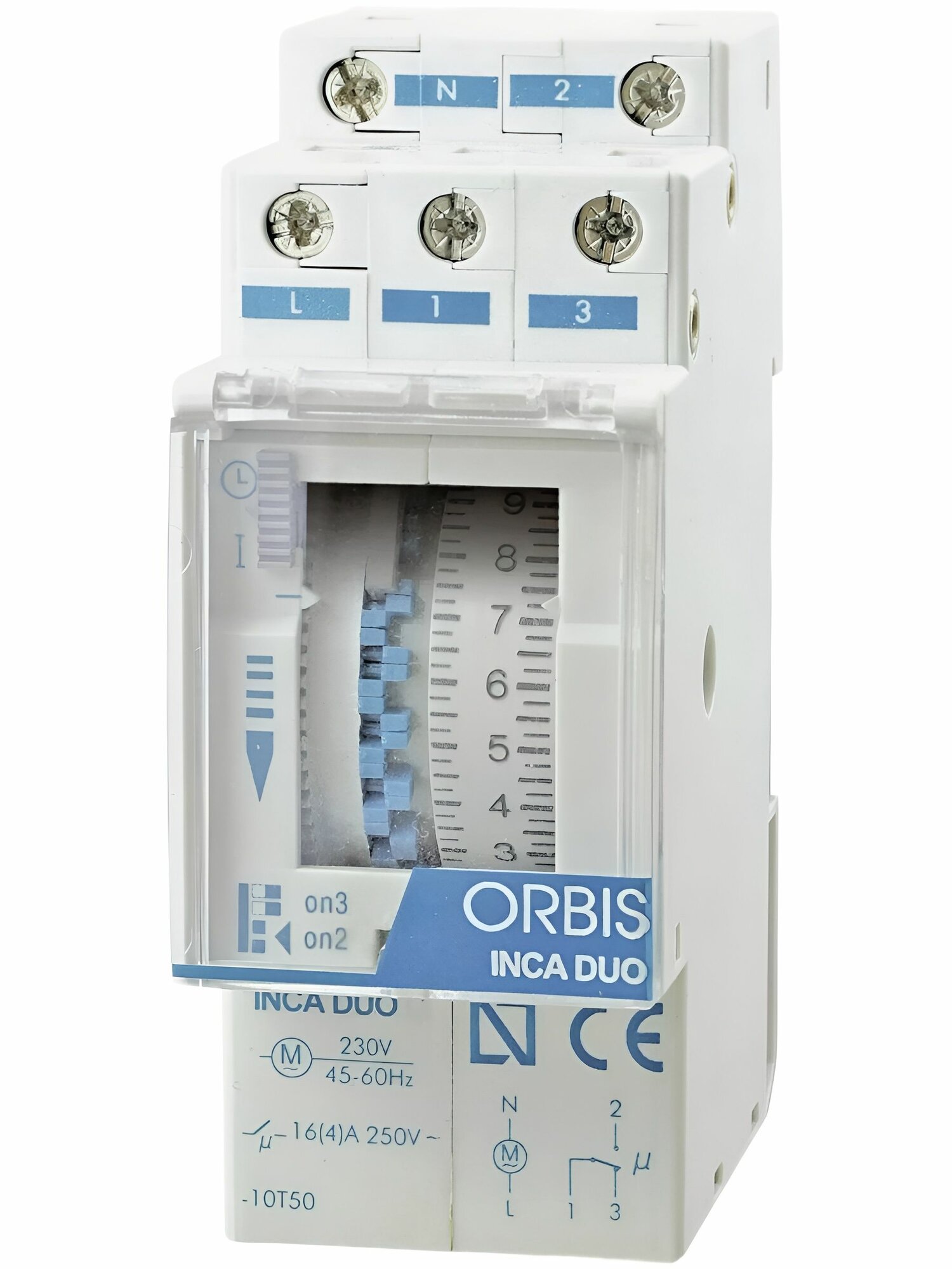 Реле времени модульное суточное INCA DUO QRD шаг 15мин с рез. ORBIS, Артикул: OB330232.