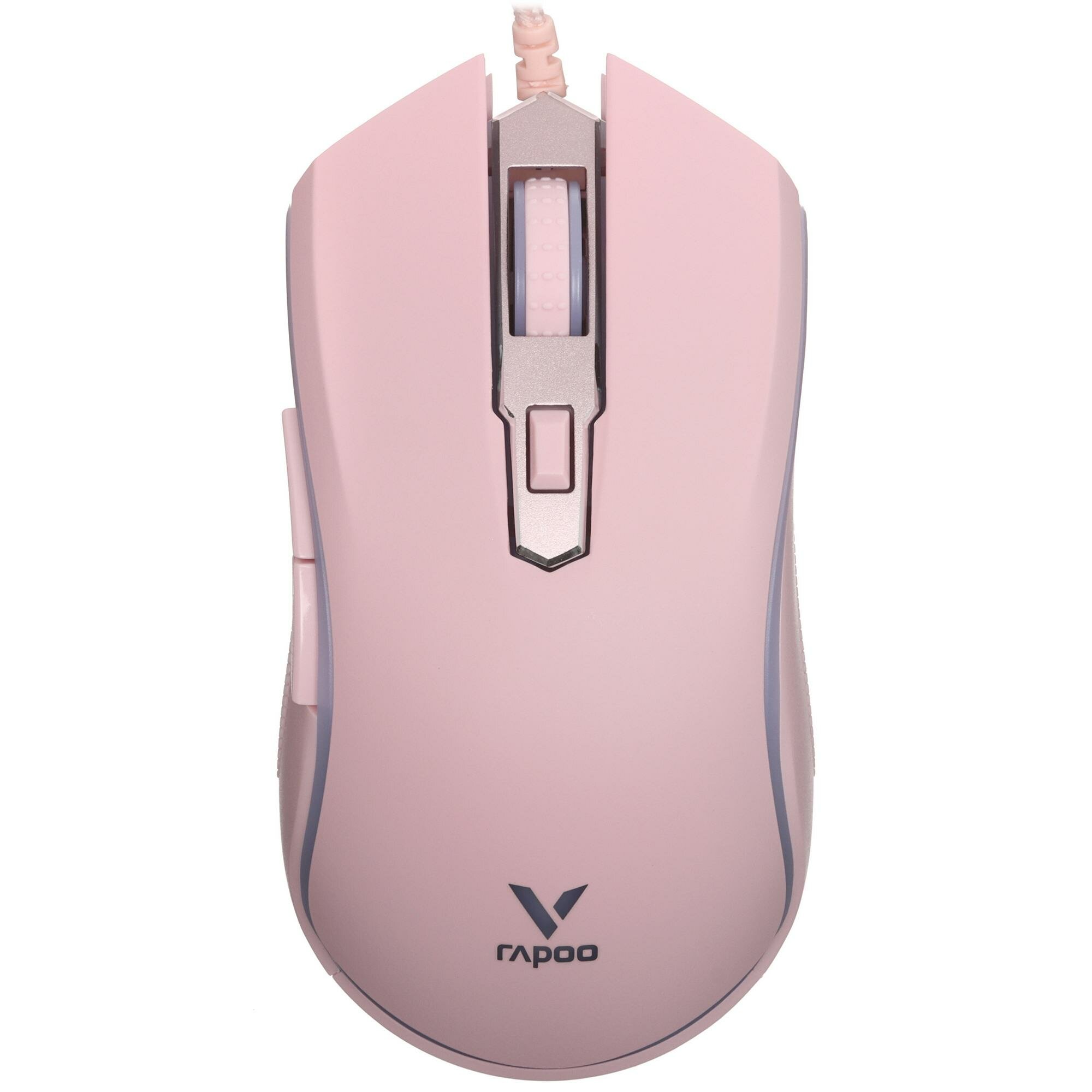 Мышь Rapoo V25S Pink, проводная, оптическая светодиодная, 6 кнопок, 6200 DPI