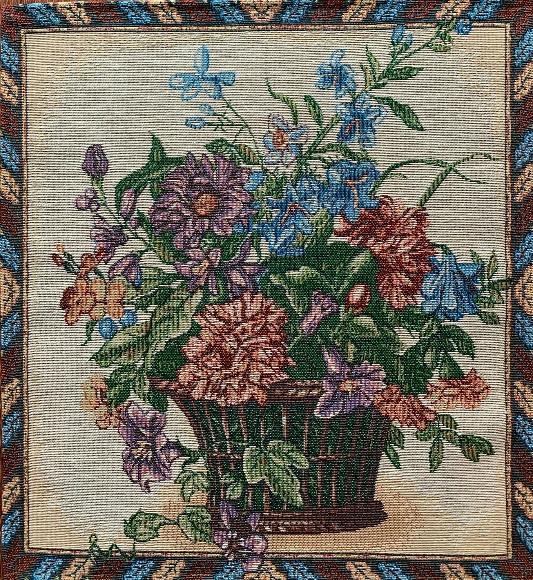 Гобелен, декоративные салфетки (комплект 4штуки), 36х36 см / "Букет"