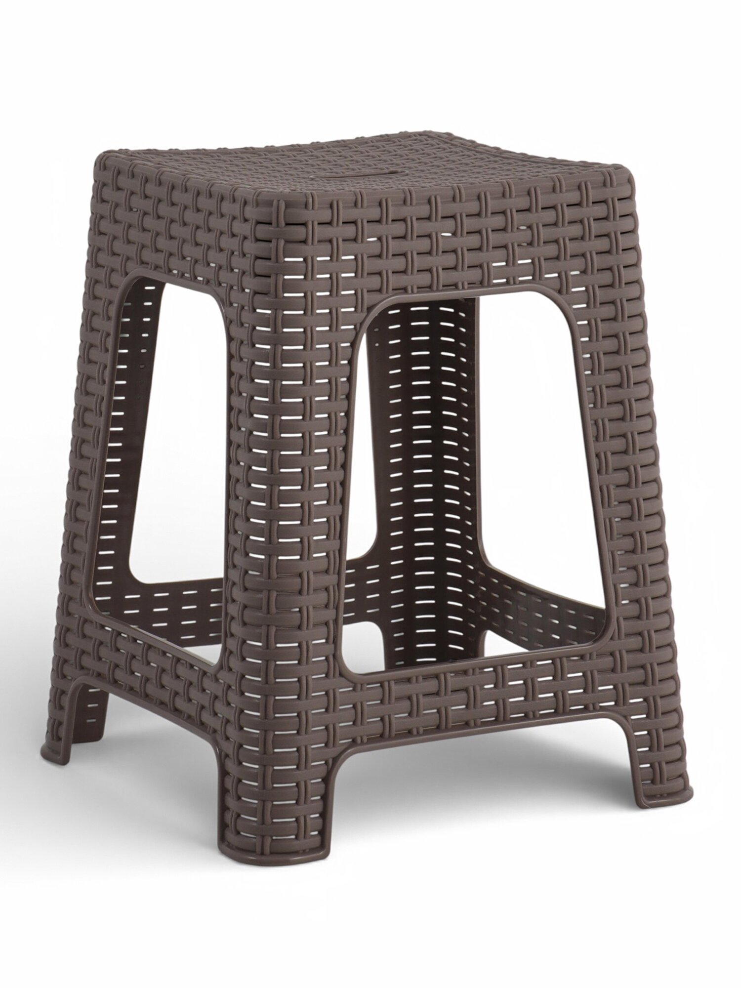 Табурет квадратный Rattan, 363×363×448 мм, пластиковый, цвет песчаная бухта