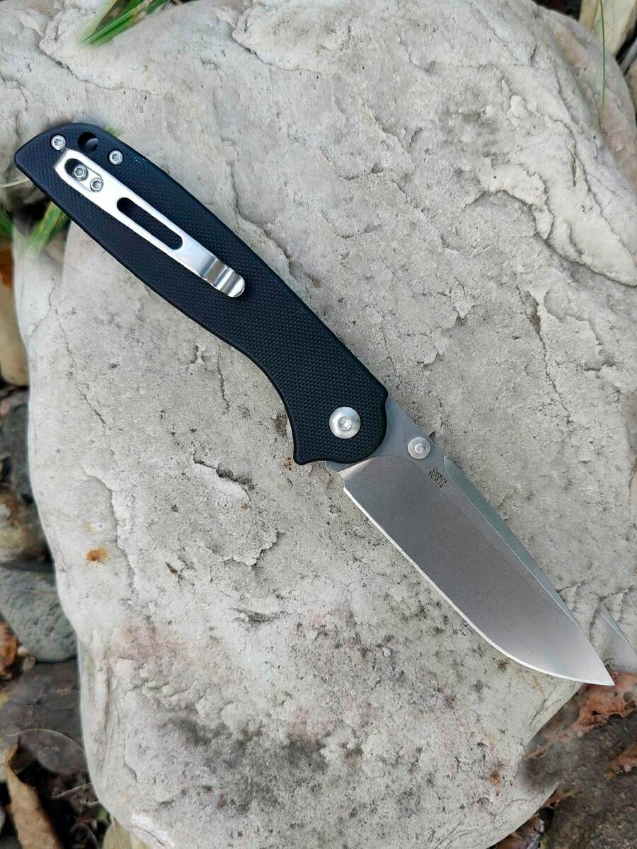 Нож Ganzo G6803-BK складной черный, EDC из нержавеющей стали 8CR14, длина лезвия 8,9 см. Рукоять G10