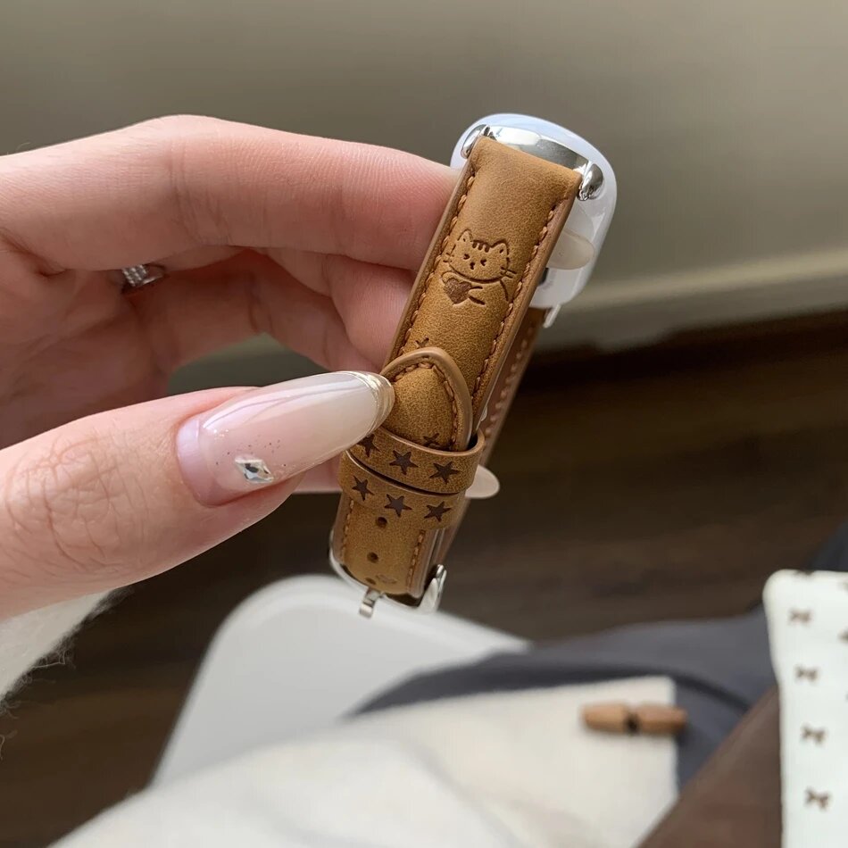Кожаный браслет Love Star Cat для Xiaomi Mi Band 8Pro 9Pro, A4