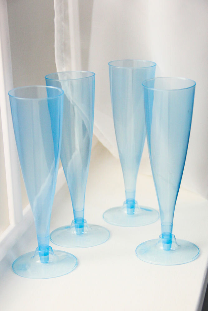 Набор одноразовых бокалов для шампанского воздушное настроение, голубые, 150 мл, 4 шт, Koopman International 178000450-1
