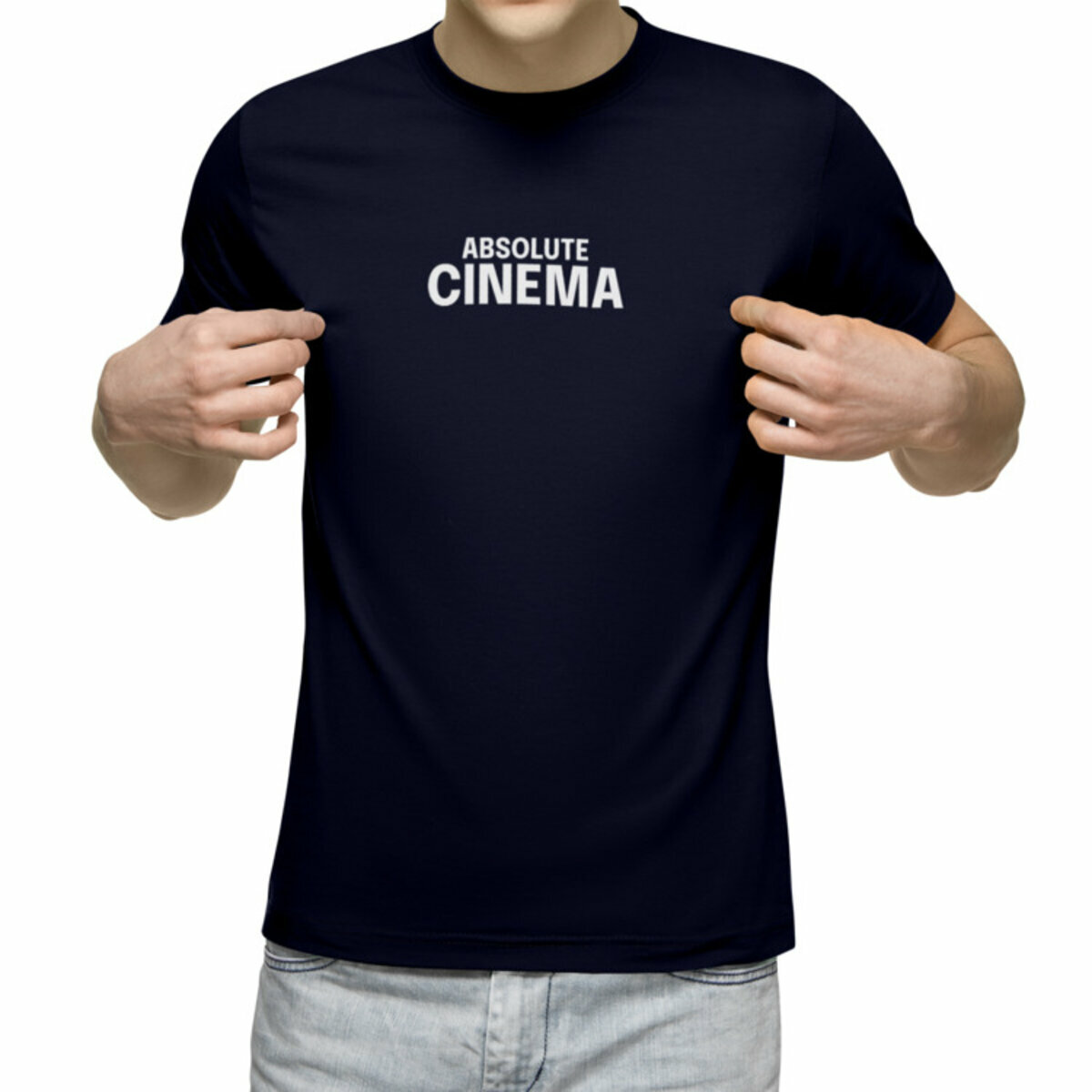 Мужская футболка «с надписью absolute cinema мем Мартин Скорсезе» (темно-синий, S)