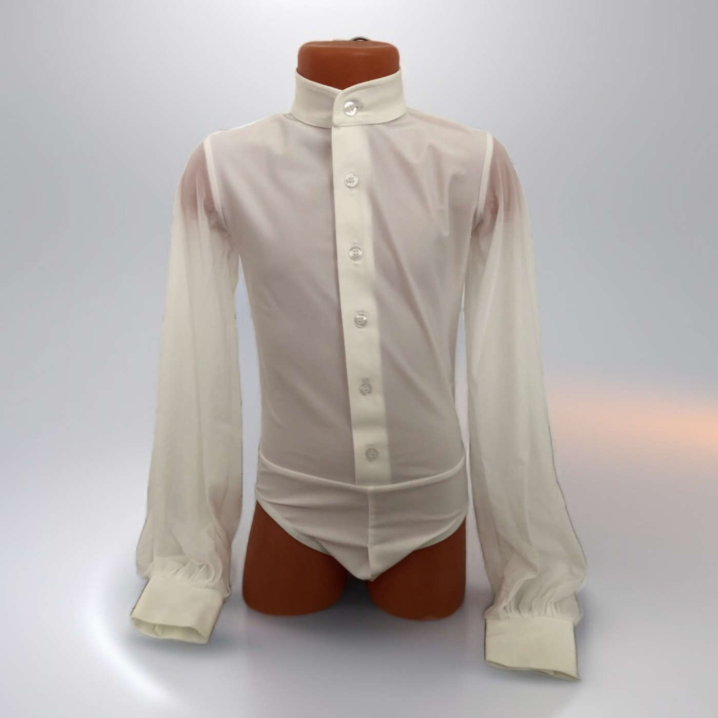 Рубашка для танцев белая с прозрачными рукавами