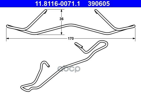 Пружина, тормозной суппорт AUDI Q3 (11-) Ate арт. 11811600711