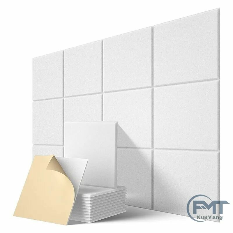 (6 лист 300*300мм белый)Самоклеящиеся акустическая панель наклейки на стены для дома и студии