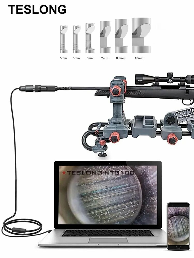 TESLONG NTG100 Бороскоп для осмотра ствола+5MM, 6MM, 7MM, 8.5MM, 10MM Аксессуары для зеркал