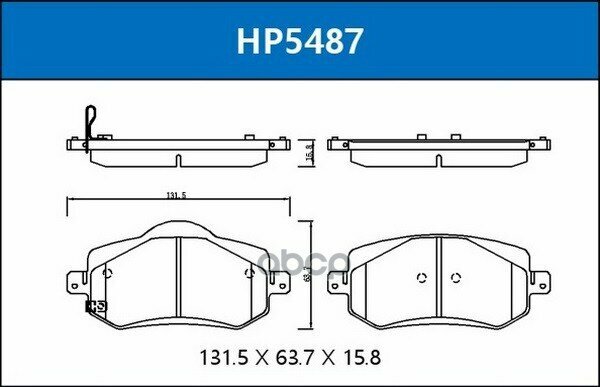 Колодки тормозные дисковые передние GEELY Emgrand 7 21- / CHERY Arrizo 8 22- HSB арт. HP5487