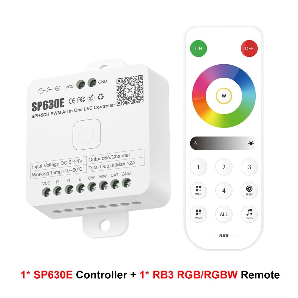 SP630E RGB/RGBW контроллер с пультом RB3