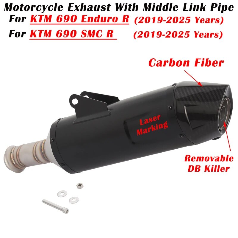 Для KTM 690 Enduro SMC R 2019-2025 мотоциклетный выхлопной глушитель из модифицированного Laser FT