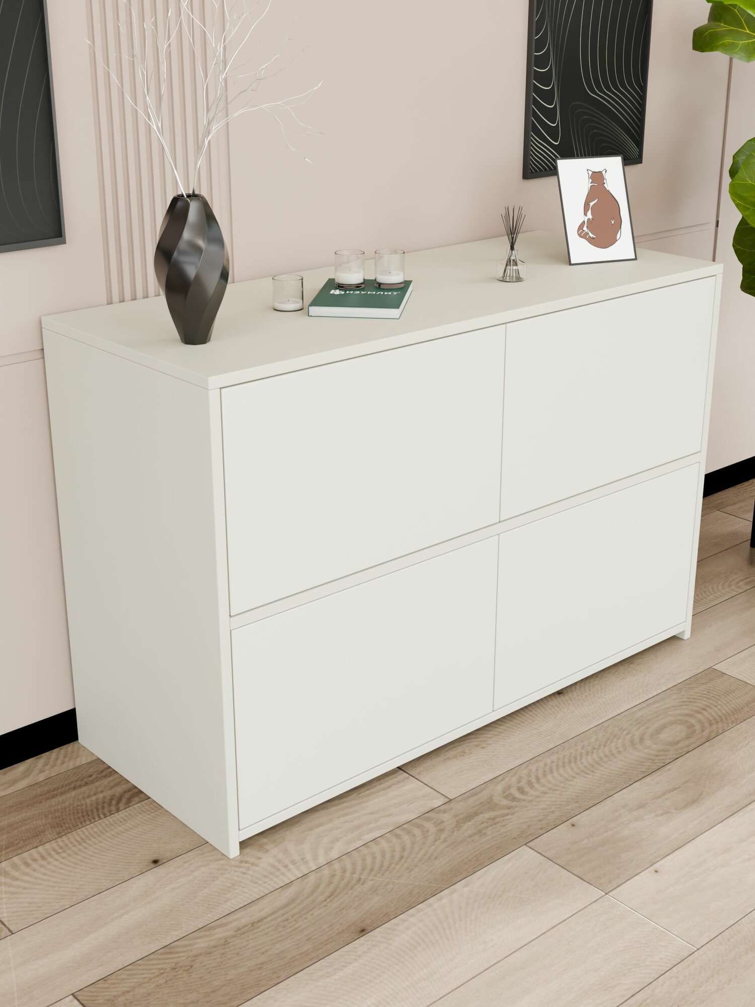 Изумлит Комод для белья и одежды Каллисто 100х66.8х40 см, бежевый