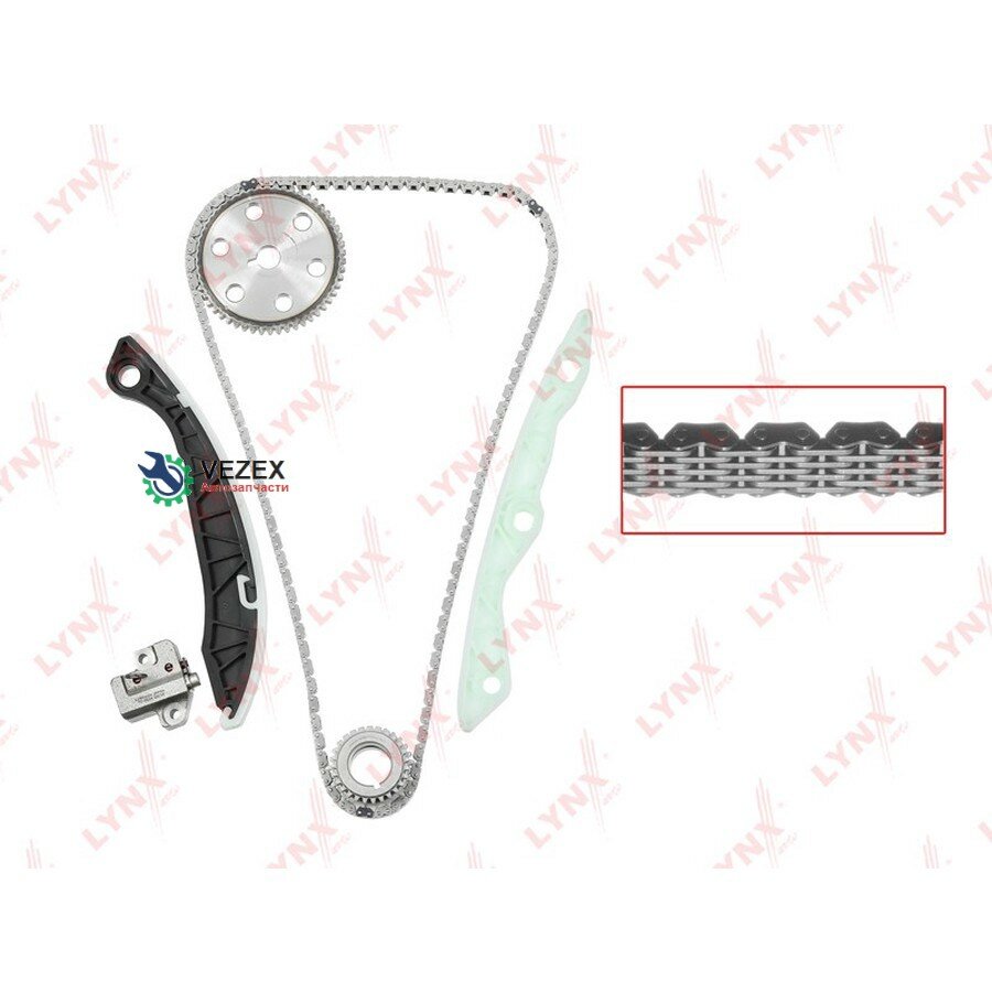 LYNXAUTO TK0024 Комплект цепи ГРМ Hyundai H1 08- / ix35 (LM, EL, ELH) 10-13 / Santa Fe (CM, DM) 10- / Sonata (NF, YF) 05-14 / Tucson (JM) 09-10 / Cerato (TD) 09-13 / Sortento (XM) 09- / Sportage (SL) 10- G4KA, G4KC, G4KD, G4KE