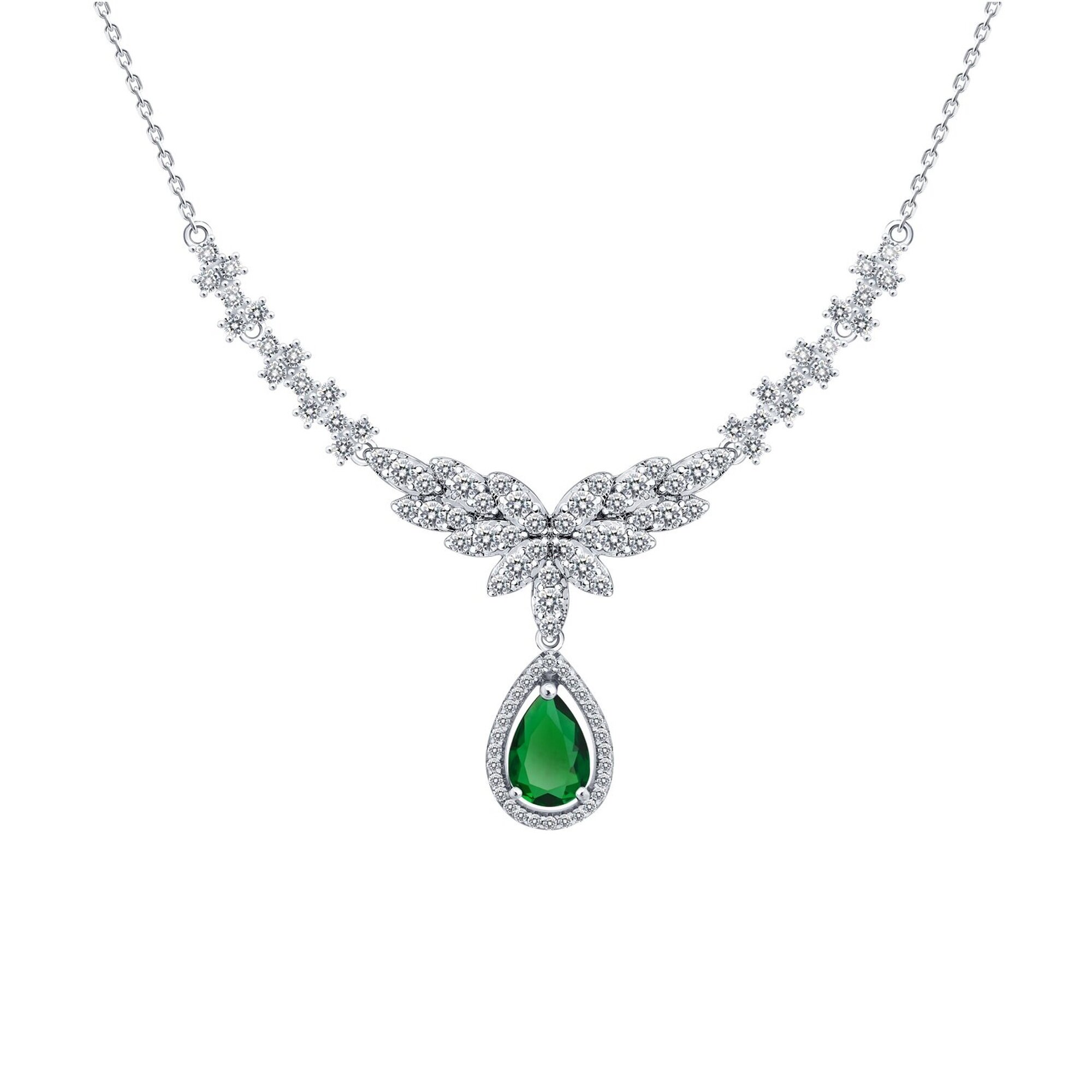 Колье Яхонт, серебро, 925 проба, фианит
